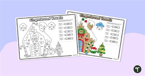 Gingerbread Vowels Printable Vowels Worksheets Teach Starter