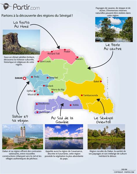 Carte Touristique Du S N Gal Vacances Arts Guides Voyages