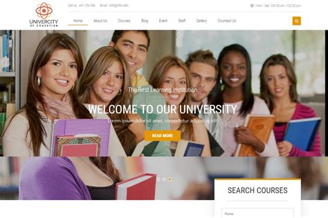 Responsive Free Education Website Templates Templates Hub