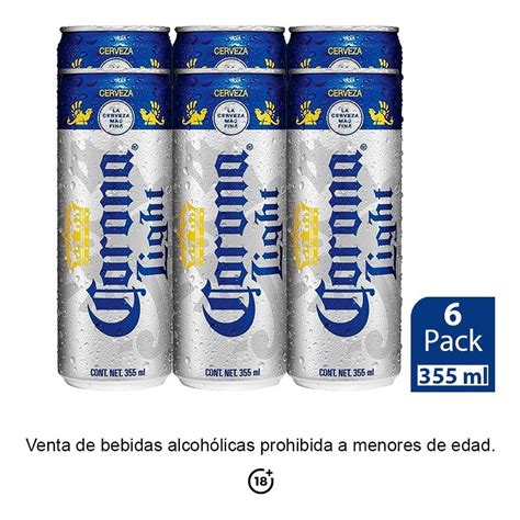 Cerveza Clara Corona Light 6 Latas De 355 Ml C U Walmart