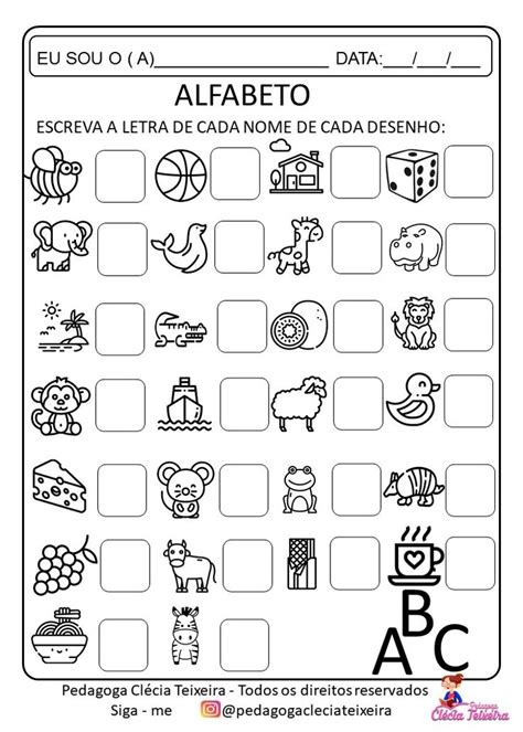 Pin De Rosa Maria Em ATIVIDADES ALFABETO Atividades O Alfabeto
