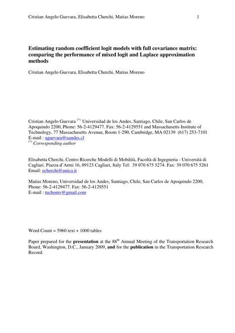 pdf estimating random coefficient logit models with full covariance matrix