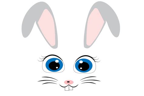Easter Bunny Face Svg Rabbit Face Svg Graphic By Lillyrosy Creative