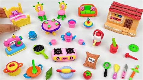 DIY How To Make Polymer Clay Miniature House Kitchen Set Doll
