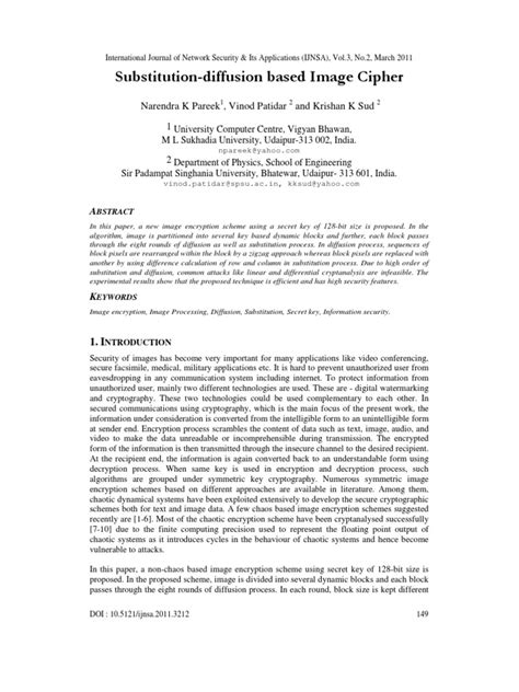 pdf substitution diffusion based image cipher dokumen tips