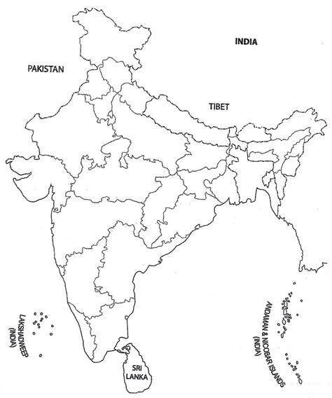 Blank Political Map Of India Political Map Of India Blank Southern