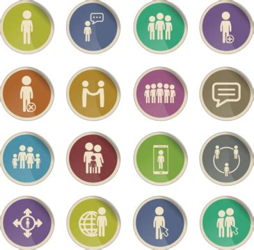 Community Simply Icons Four Sides Mouse Pointer Postage Stamp Vector