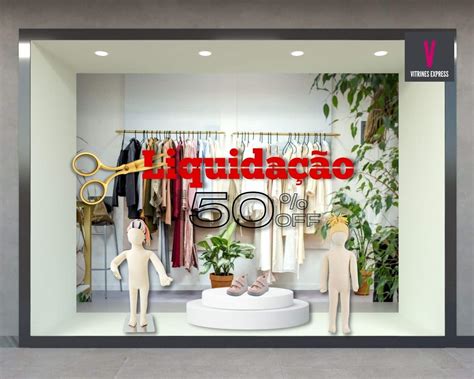 Adesivo de Vitrine Liquidação 4 Vitrines Express