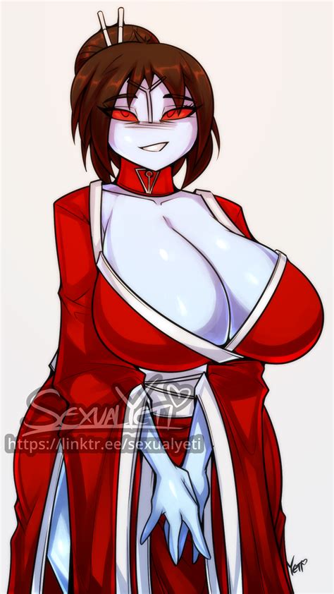 Rule 34 1girls Big Breasts Brown Hair Female Female Only Red Eyes Sexualyeti Solo Solo Female