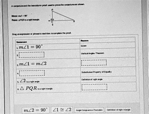 solved a conjecture and the two column proof used to prove the conjecture are shown a right