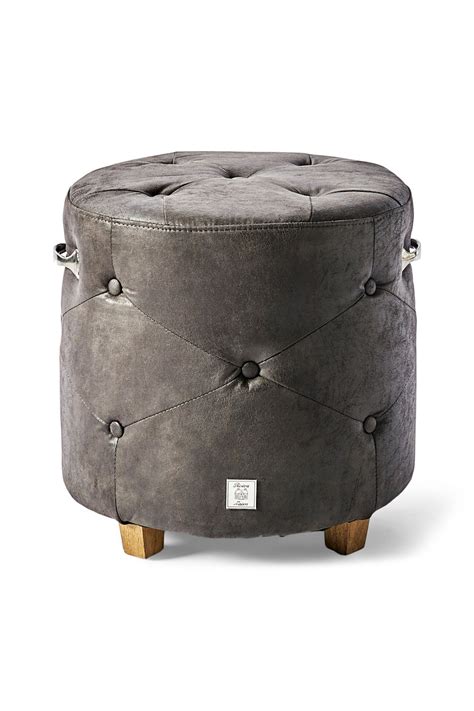 Rivi Ra Maison Wide Genuine Leather Tufted Round Ottoman Wayfair