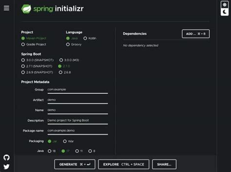 create spring boot project with spring initializr apps developer blog