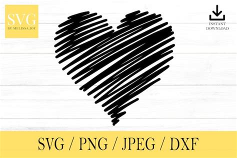 Heart SVG Scribble Heart Shape Svg Png Dxf Jpeg Digital Etsy