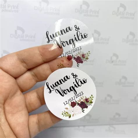 100 Adesivos Vinil Personalizado Branco Transparente 6x6cm MercadoLivre