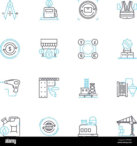 Conjunto De Iconos Lineales De Instalaci N De Producci N Montaje
