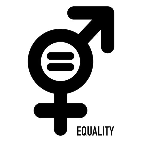 Símbolo de igualdad de género equidad e igualitarismo de género icono