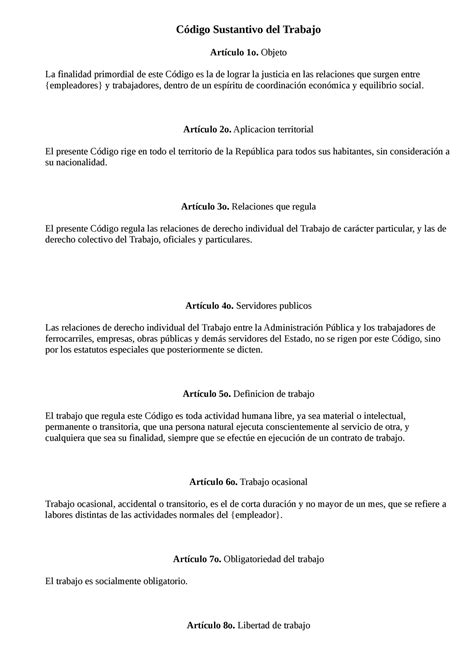 Código sustantivo del trabajo Código Sustantivo del Trabajo Artículo