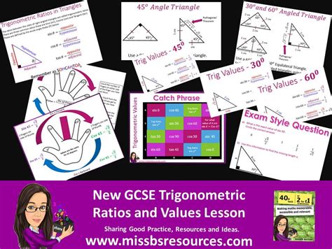 exact trigonometry trig values ratios memory tool quizzing and exam style question