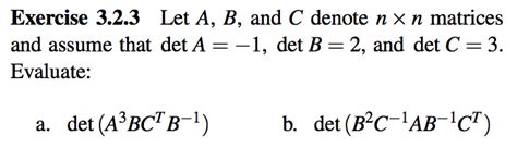 solved exercise 3 2 3 let a b and c denote nx n matrices