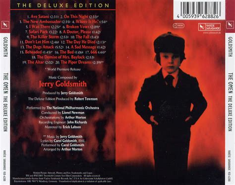 Car Tula Trasera De Bso La Profecia The Omen The Deluxe Edition