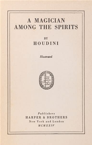 Lot Detail Houdini Harry Ehrich Weisz A Magician Among The Spirits