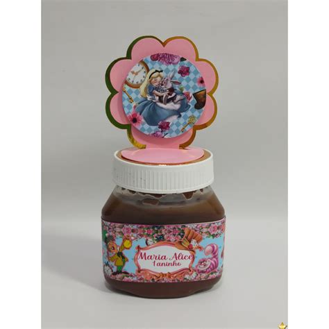 20 Apliques 20 rótulos para Nutella 140g Alice no país das maravilhas