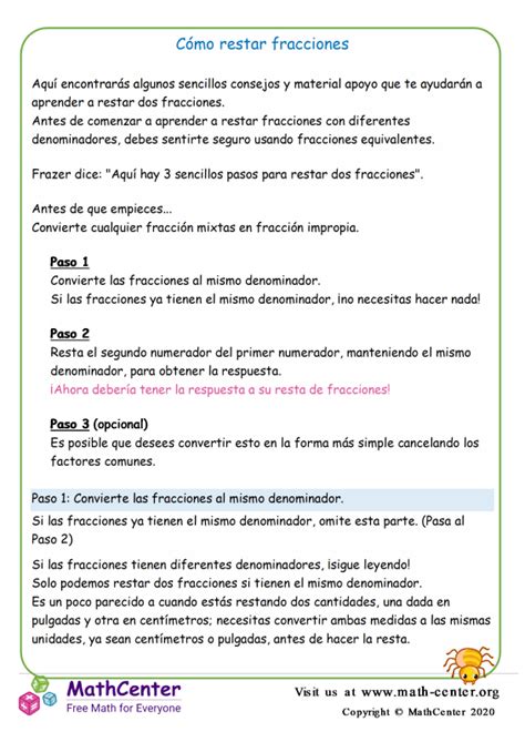 Cuarto Grado Hojas De Aprendizaje Fichas Informativas Math Center