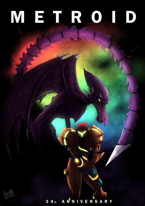 Samus Aran And Ridley Metroid Drawn By Eldevoradordeflanes Danbooru