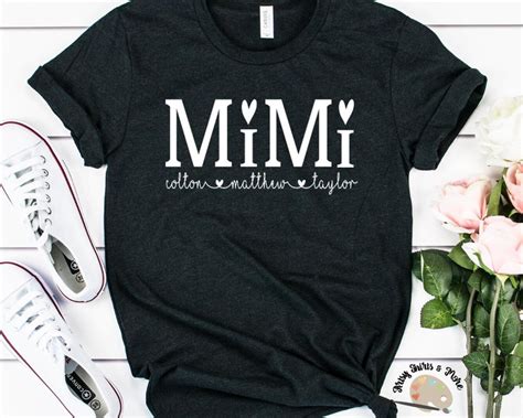 Mimi Shirt With Grandkid S Names Custom Mimi Shirt Gift For Mimi