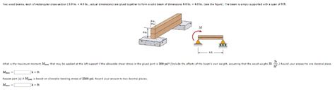 Solved Twwood Beams Each Of Rectangular Cross Section 3 0 Chegg