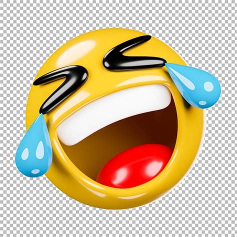 3D render de emoji ou emoticon fundo transparente traçado de