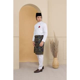 S XL Baju Melayu Pure White Duchess Baju Melayu Pearl White Baju