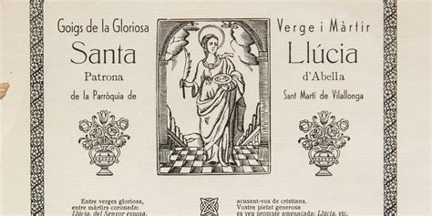 GOIGS de la Gloriosa Verge i Màrtir Santa Llúcia any 1960 La Vall