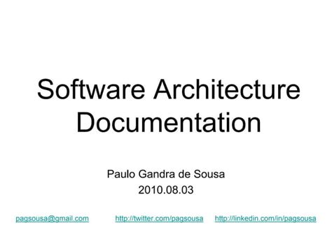 documenting software architectures ppt