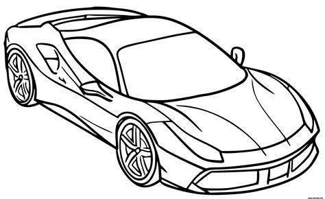 Coloriage Voiture Ferrari 488 GTB Spider JeColorie