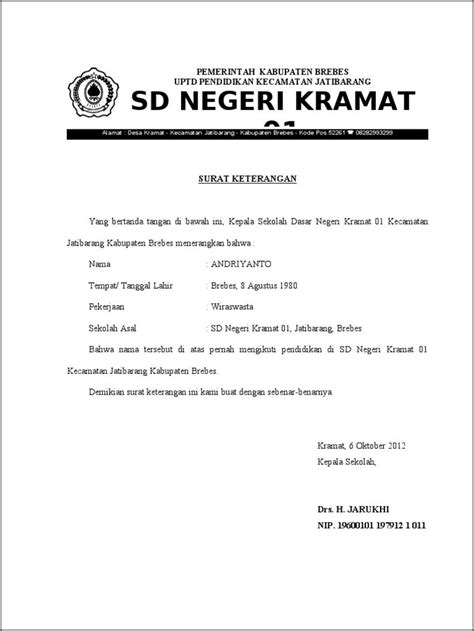 Contoh Surat Keterangan Kesalahan Penulisan Ijazah