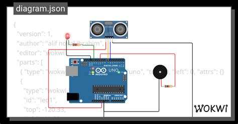 Sensor Ultrasonik Dengan Led Dan Buzzer Wokwi Esp32 Stm32 Arduino Simulator