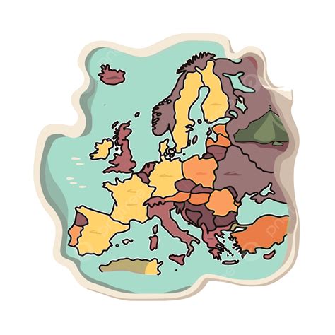 Europe The Continent With Countries Vector Europe Map Europe Map