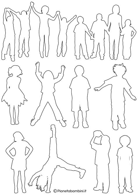 Sagome Di Bambini Da Colorare E Ritagliare PianetaBambini It