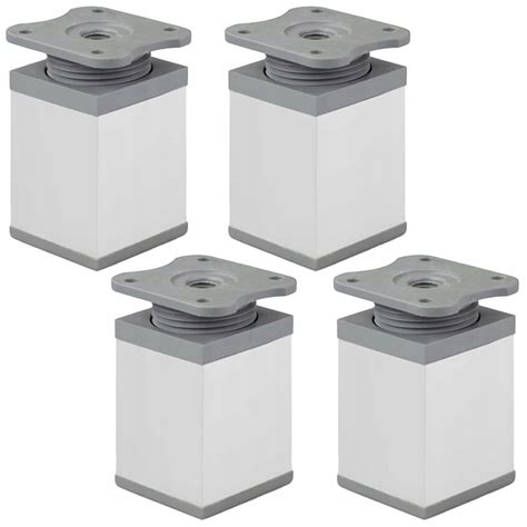 4x Nóżka meblowa regulowana kwadratowa 40x40 ATM H 60mm ALUMINIUM DN
