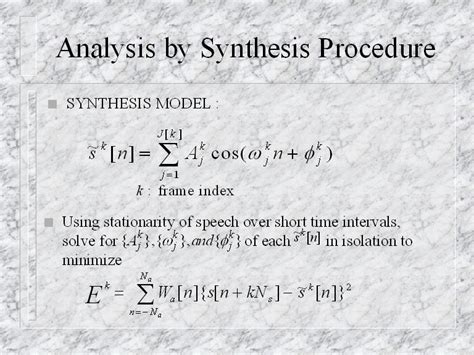 analysis by synthesis procedure