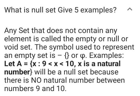 give the five example of each set 1 null set 2 singleton set 3 finite set