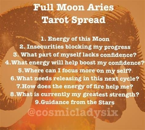 The Full Moon Aris Tarot Spread With An Image Of A Ram S Head