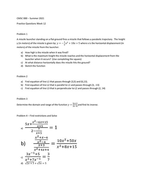 practice questions cmsc 000 problem set 12 cmsc 000 summer 2021 practice questions week 12