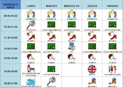 Material De Isaac Para Educacion Especial HACER HORARIOS ESCOLARES
