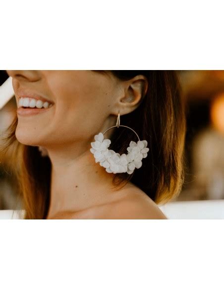 Boucles d oreilles Nalah en fleurs stabilisées BFlower Comptoir Doré