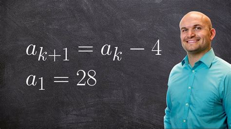using the recursive formula to find the first four terms of a sequence youtube