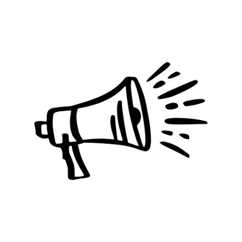 Megaphone Hand Drawn Line Doodle Loudspeaker Icon Vector Image