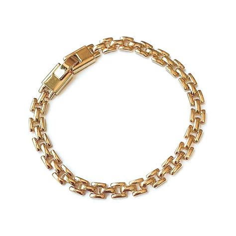 Pulseira Malha Clock Semijoia Banhada A Ouro Dourado