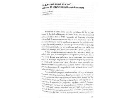 PDF Eu quero que o povo se arme a política de segurança pública de